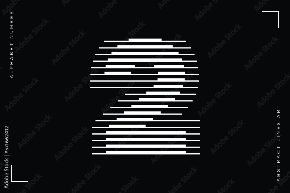 Number two 2 logo lines abstract modern art vector illustration Stock ...