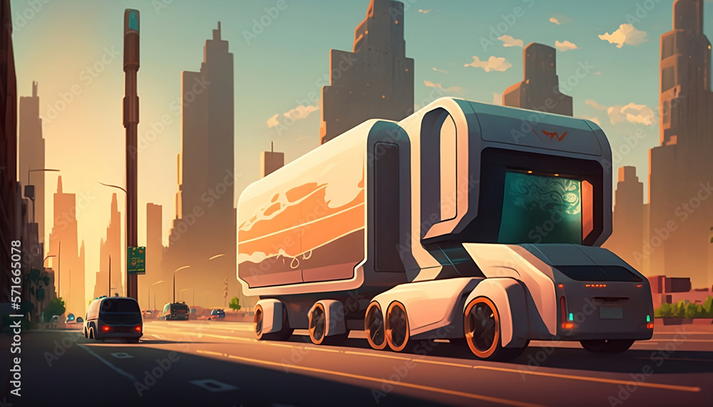 Next-Gen Cargo Transport: Futuristic Autonomous AV Cargo Truck/Bus ...