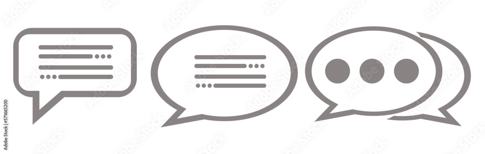 Text Message Chat icon set. Speech Bubble With Text Lines. Comment icon ...