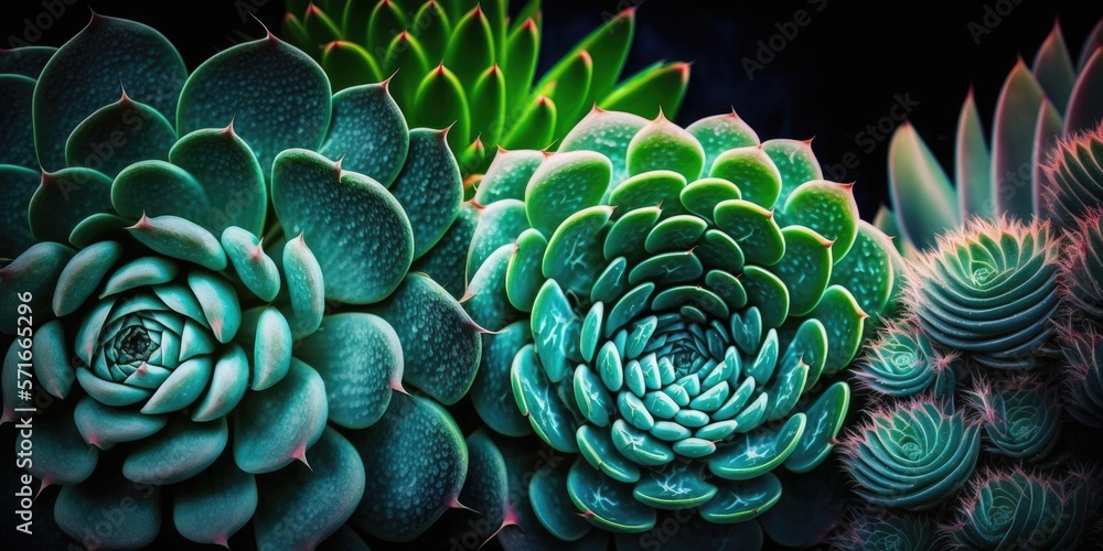 Macro photo of succulents. Natural background with succulent. Neon ...