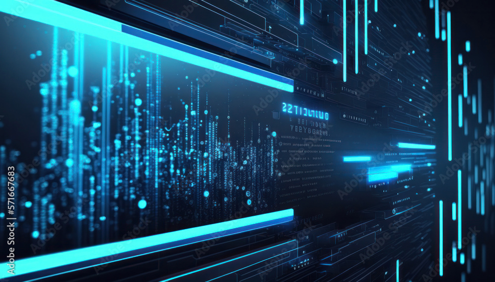 Digital or cyber technology concept, abstract future data background ...