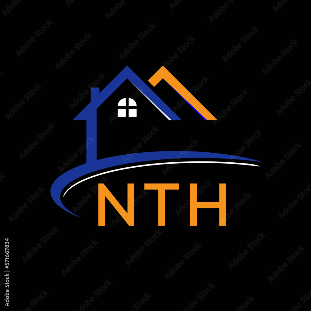 NTH house logo, letter logo. NTH blue image on black background and ... NTH house logo, letter logo. NTH blue image on black background and ...