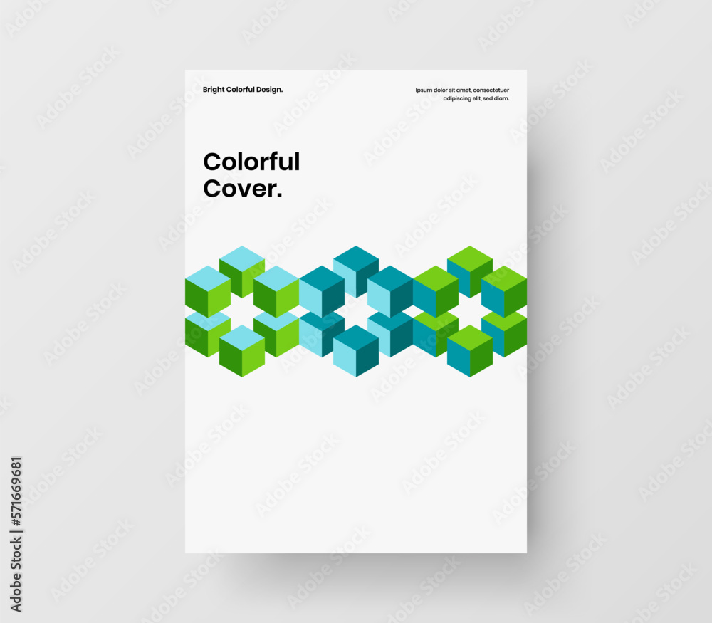Original geometric shapes leaflet layout. Unique flyer A4 vector design ...