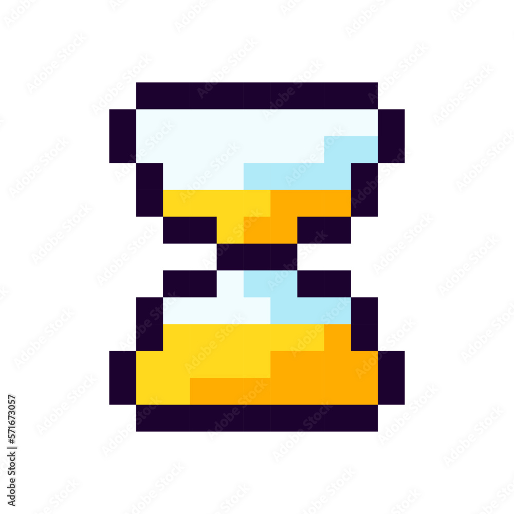 Hourglass Pixel Art Gaming Item Game Pixel Hourglass Icon Hourglass 8bit Game Resource