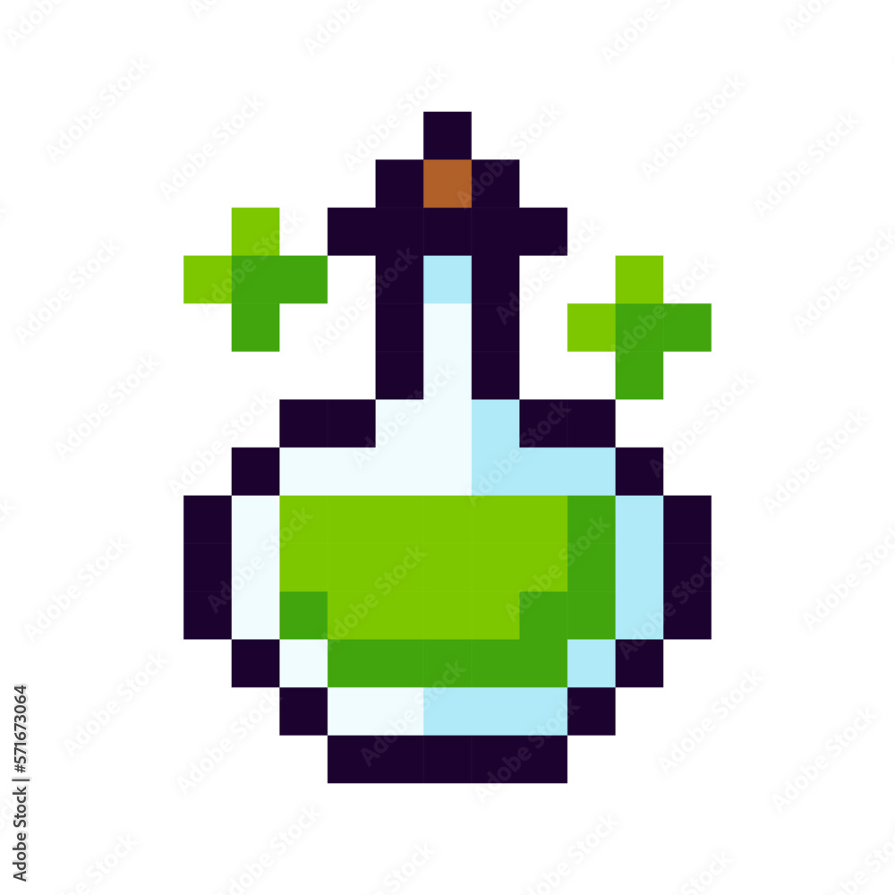Potion Pixel Art gaming item. Game pixel potion icon, Potion 8Bit game ... Potion Pixel Art gaming item. Game pixel potion icon, Potion 8Bit game ...