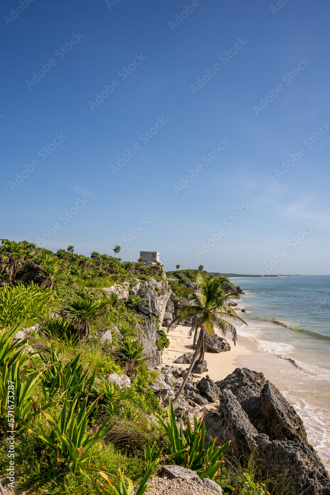 Beautiful beaches of Tulum In the archaeological zone of the Mayan ...