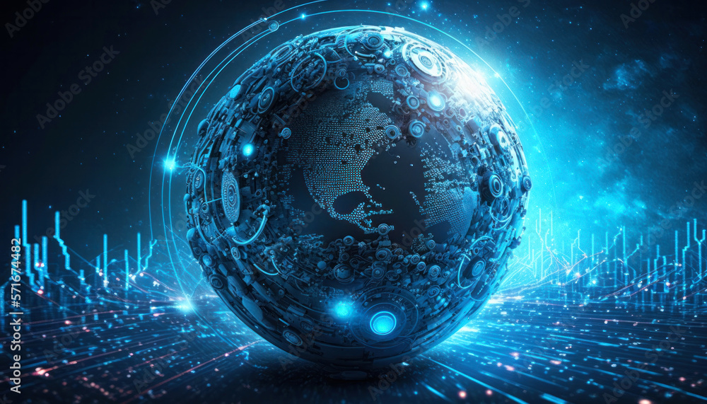 Digital globe cyber security technology concept of innovative future ...