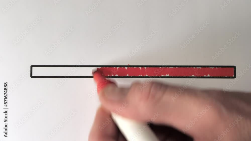 The red full bar of the loading bar on an animated concept idea then ...