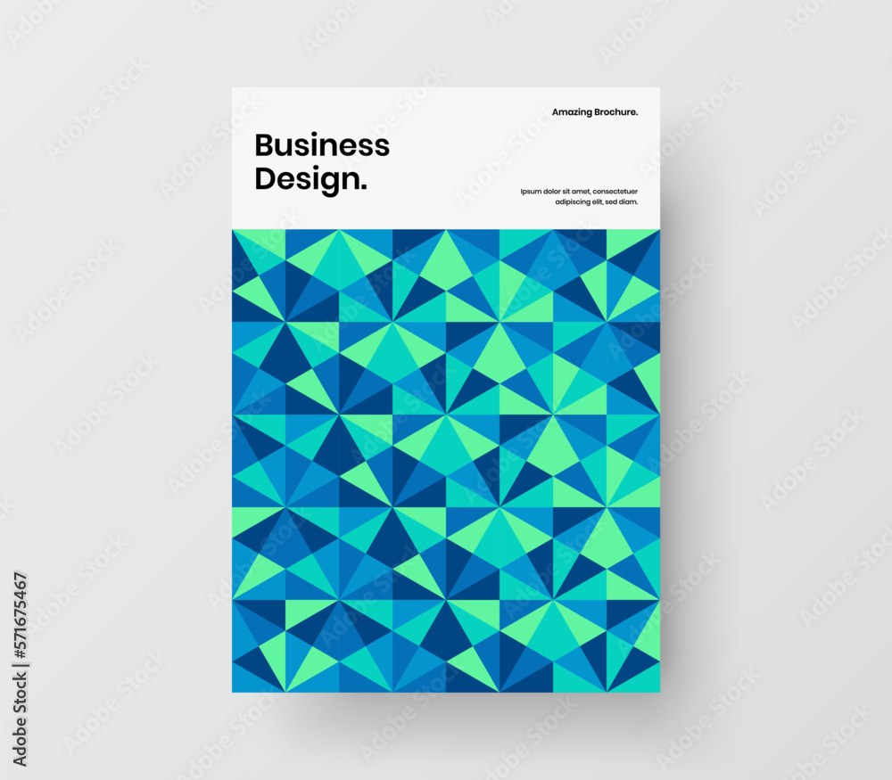 Simple pamphlet A4 vector design concept. Bright geometric tiles book ...