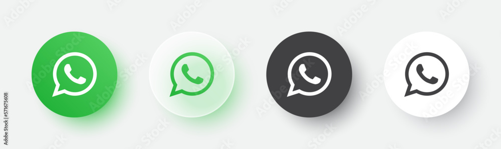WhatsApp logo round icons. Stock Vector | Adobe Stock