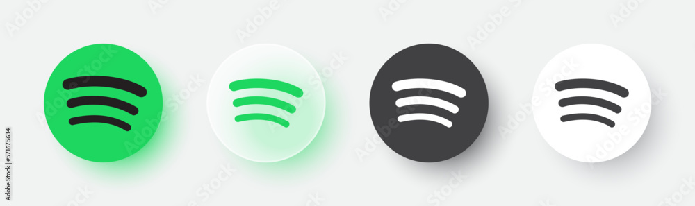 Spotify logo round icons. Stock Vector | Adobe Stock