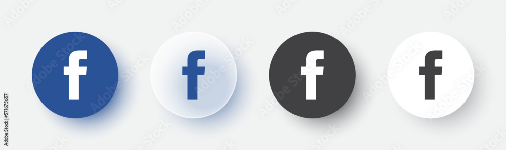 Facebook logo round icons. Stock Vector | Adobe Stock