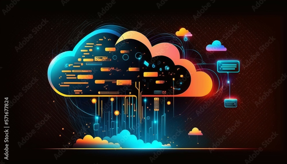 Cloud computing concept. background with the globe. technology concept ...