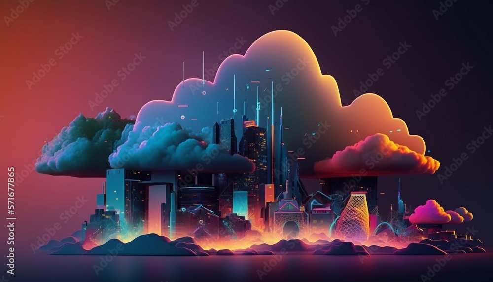 Cloud computing concept. background with the globe. technology concept ...