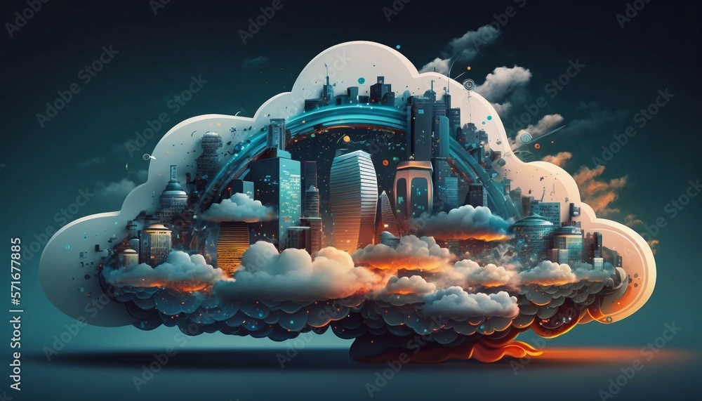 Cloud computing concept. background with the globe. technology concept ...