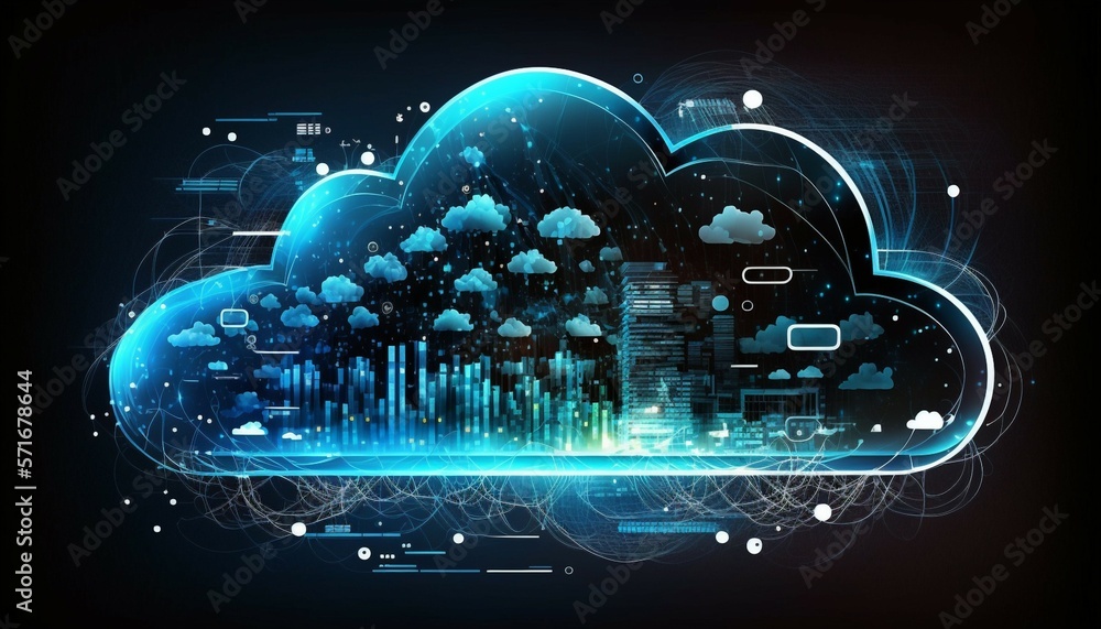 Cloud computing technology concept background. Data concept. Futuristic ...