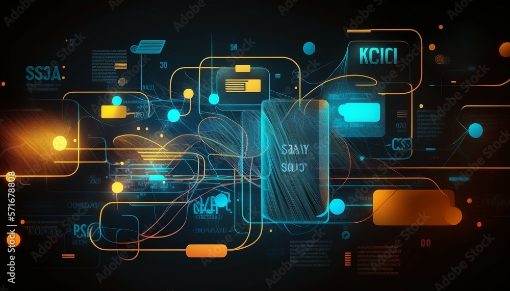 circuit board background. abstract technology background with code ...