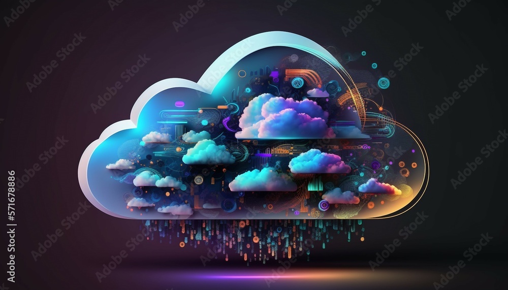 Cloud computing technology concept background. Data concept. Futuristic ...