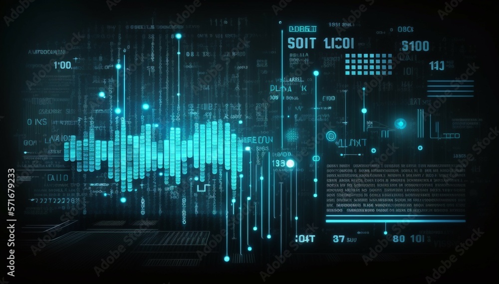 technology background Data flow concept. business analysis. code on ...