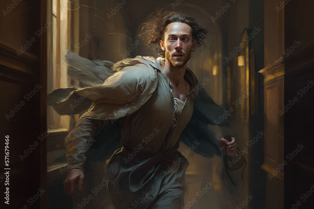 From the Bible, too late the guilt, Judas Iscariot fleeing after ...