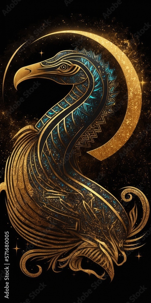 Egyptian God Thoth symbol, Golden Glitter Logo Symbol. Generative AI ...