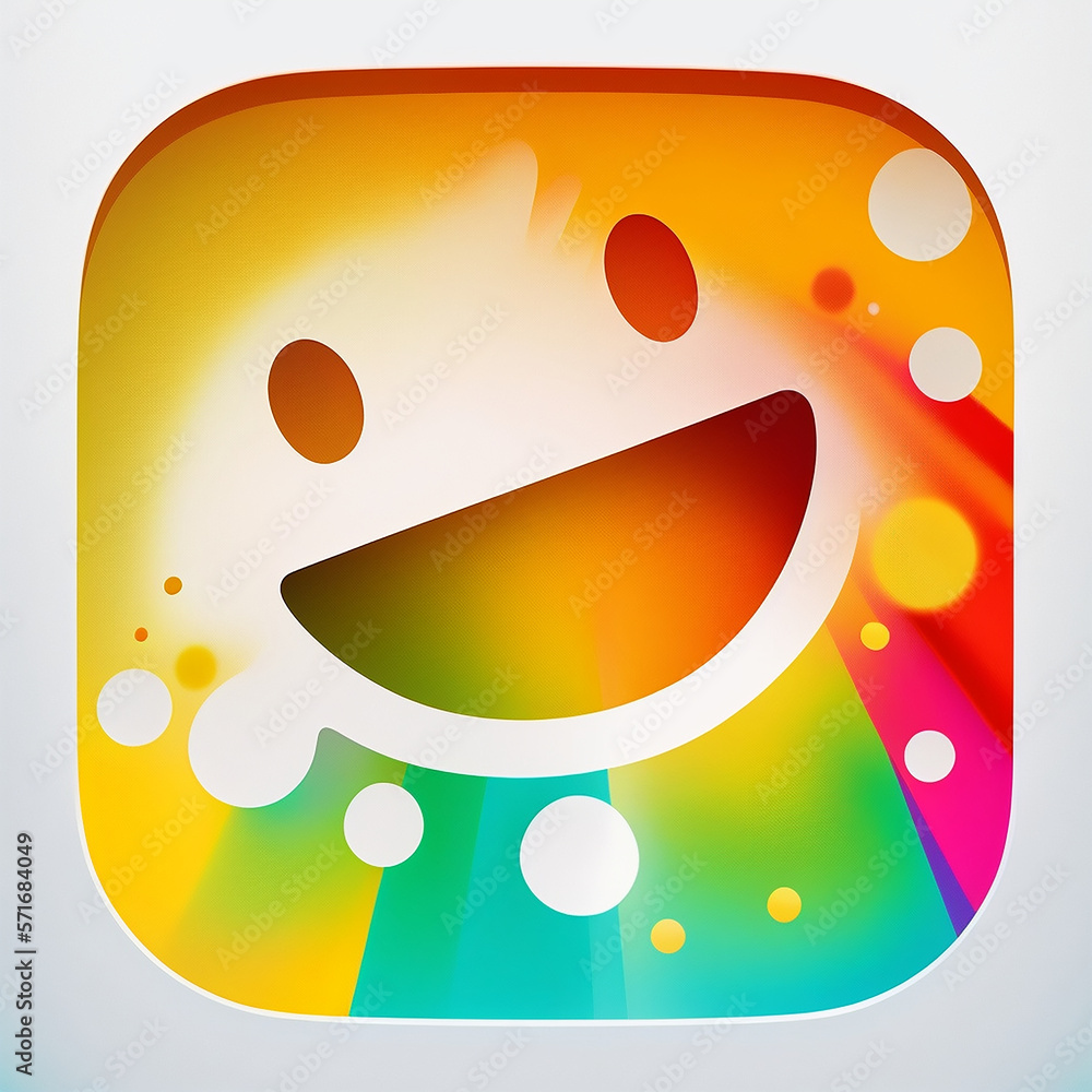 Ilustrace „icon for happy apps. Social media interaction. Emotions ...