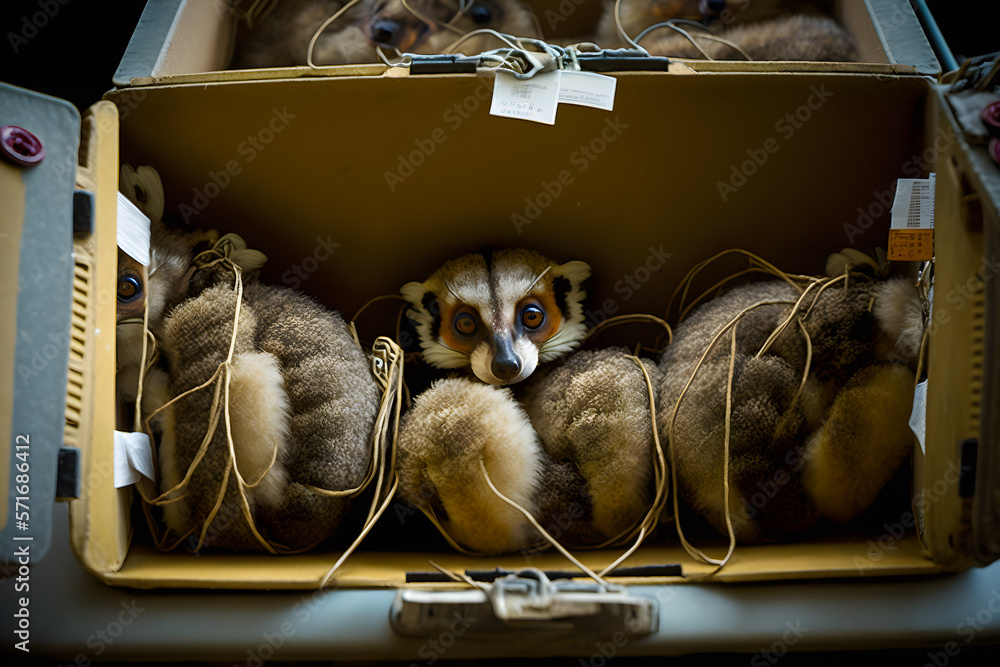 Smuggling exotic mammals in boxes hidden in hiding places, tortured ...