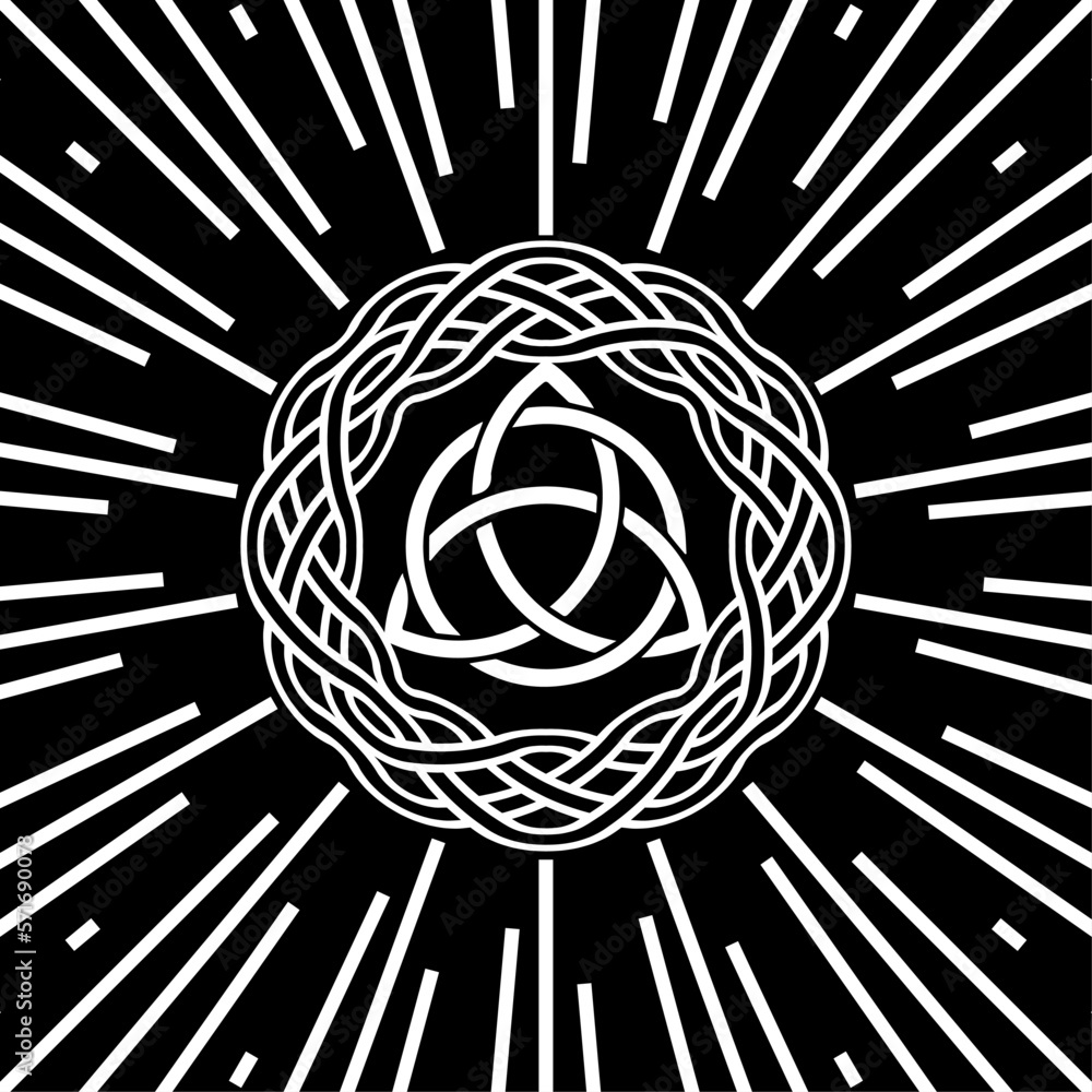 Triquetra, Trinity Knot, Wiccan symbol for protection. Vector white ...