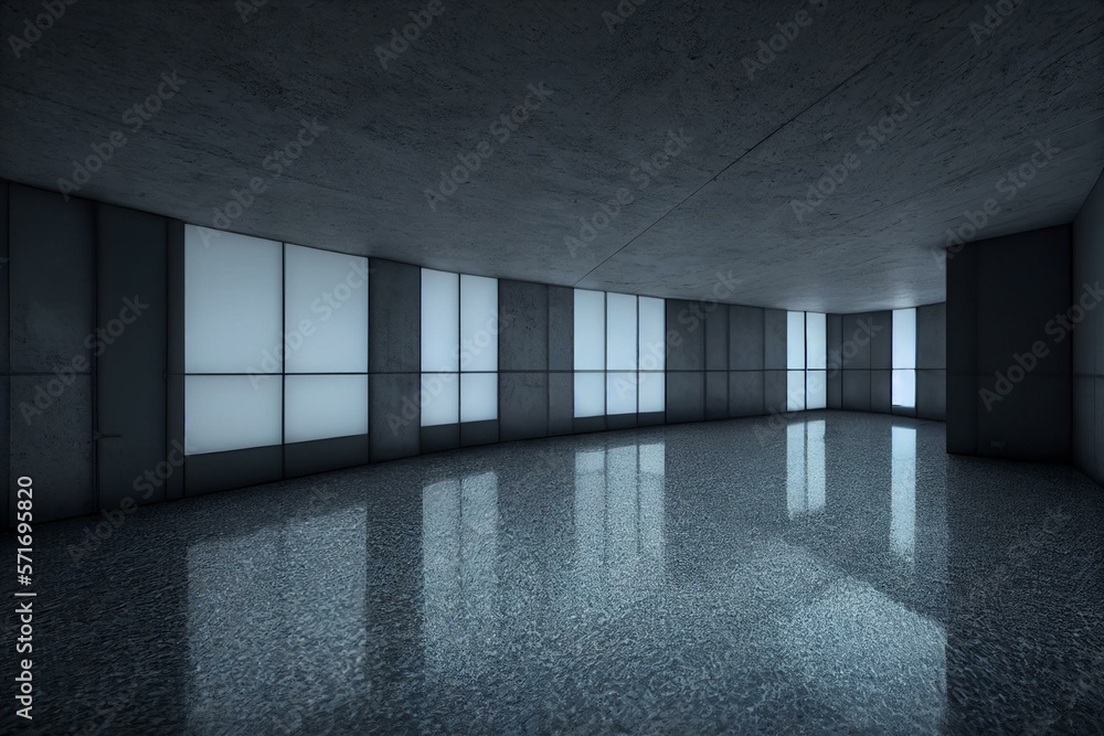 360 degree full panorama environment map of abstract dark concrete ...