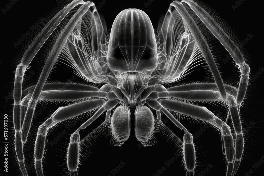 Tarantula spider (Grammostola rosea), X-ray generative ai Stock ...