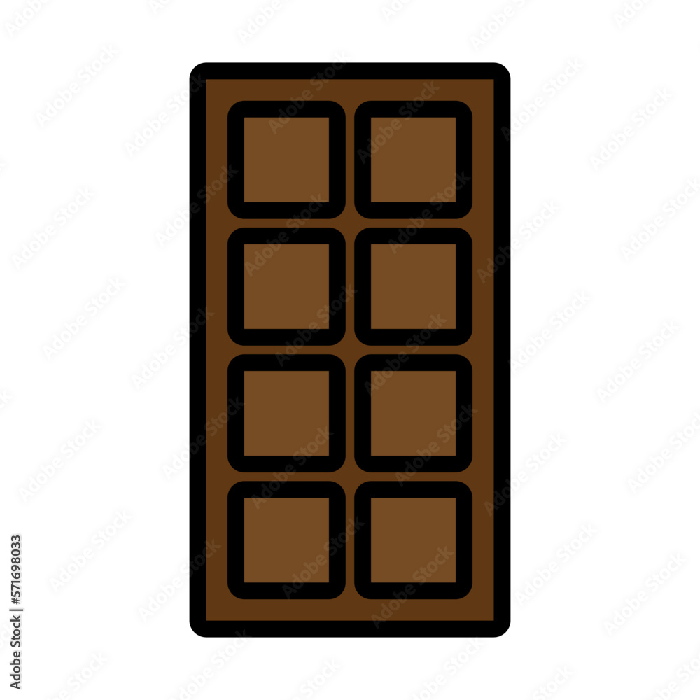 Chocolate icon line isolated on white background. Black flat thin icon ...
