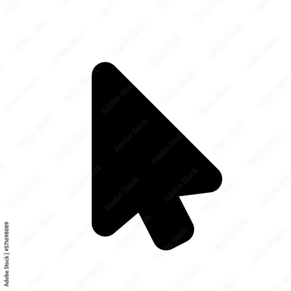 Mouse cursor icon line isolated on white background. Black flat thin ...