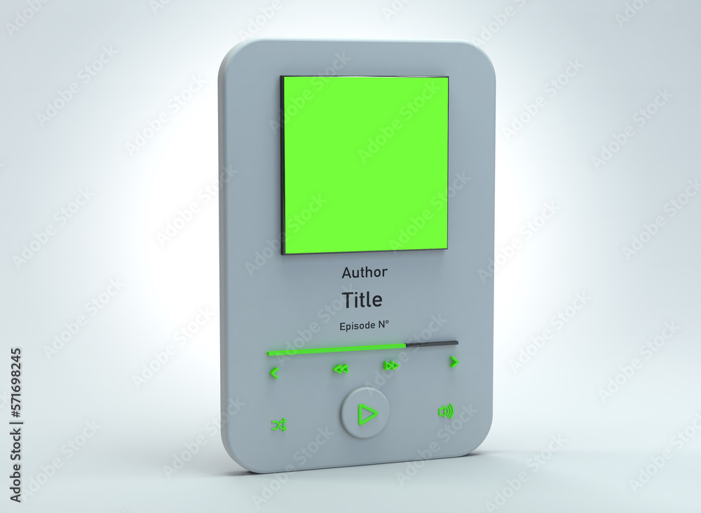 3d render illustration mockup playlist song music player podcast album ...