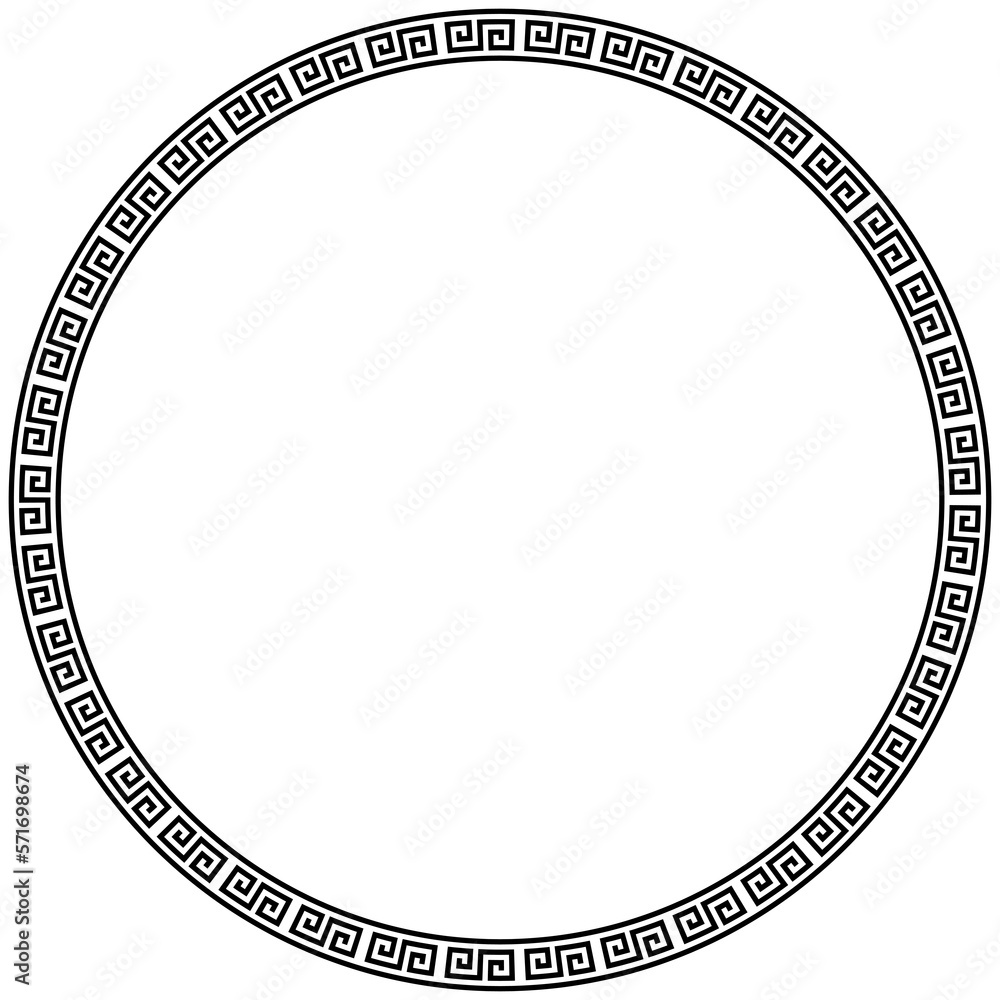 Ancient greek circle border transparent Stock Illustration | Adobe Stock