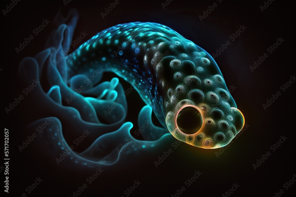 Hagfish glowing, concept of bioluminescent and deep-sea, created with ...