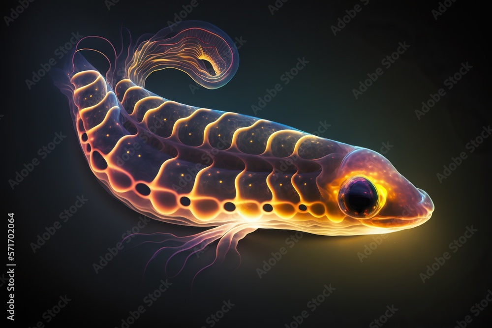 Hagfish glowing, concept of bioluminescent and deep-sea, created with ...