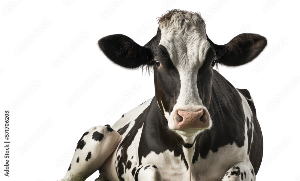 Cow isolated on white, transparent background, PNG, generative ai Stock ...
