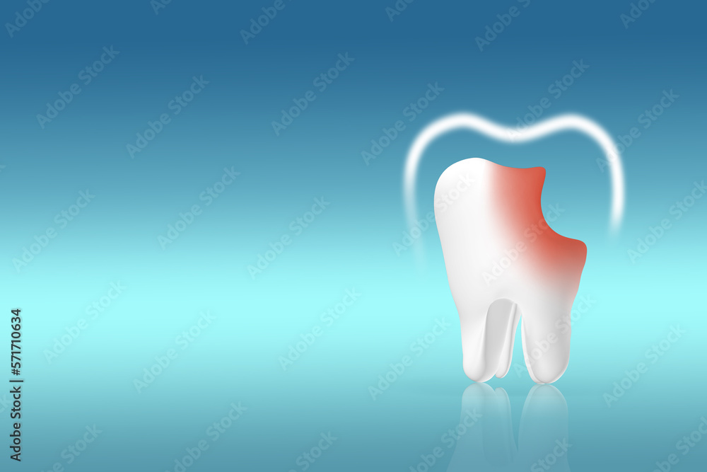 Unhealthy tooth white molar model and Protective vortex around tooth on ...