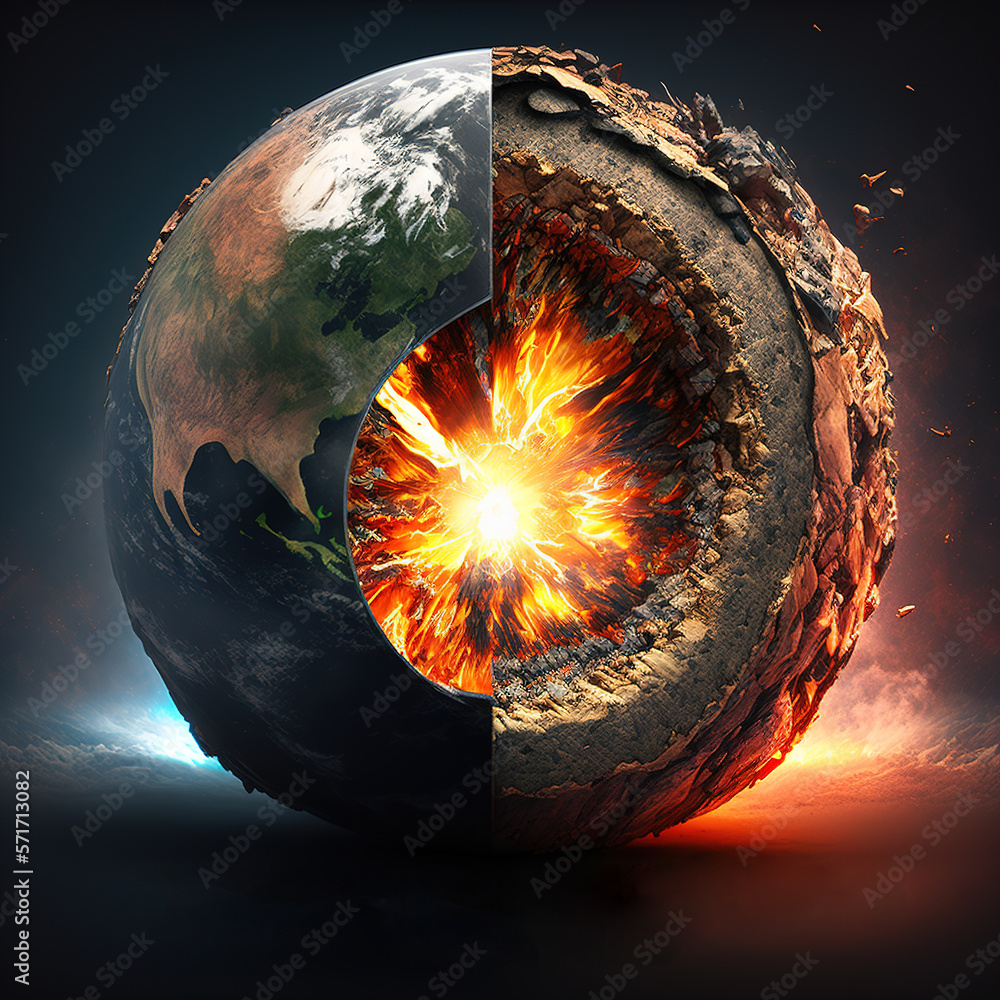 Structure of the Earth's core. generation AL Stock Illustration | Adobe ...