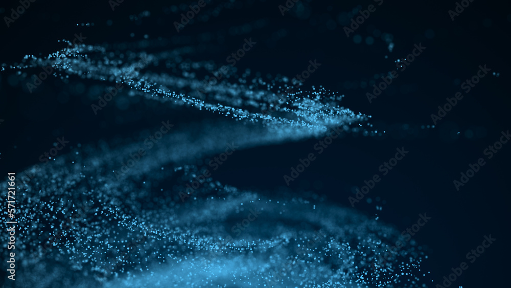 Water circulation. Whirlwind of dust particles. Digital background. Big ...