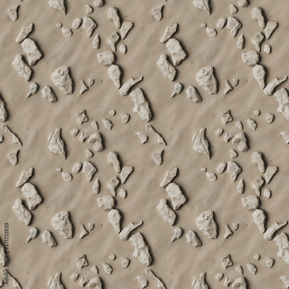 Generative ai, Ground surface with with scattered fragments of stones ...