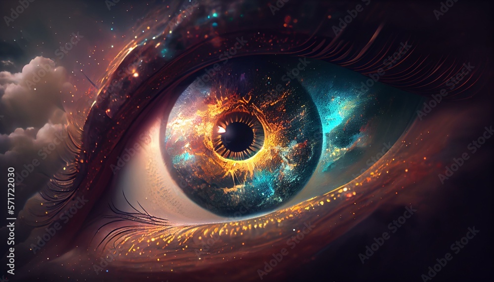 space eye looking deep in space, space clouds, Bokeh, Beautiful ...