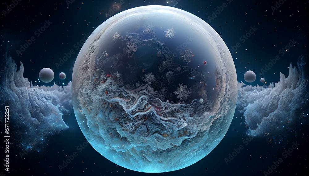 iced planet in a star-crowded galaxy, volumetric Light, Borax, VFX ...