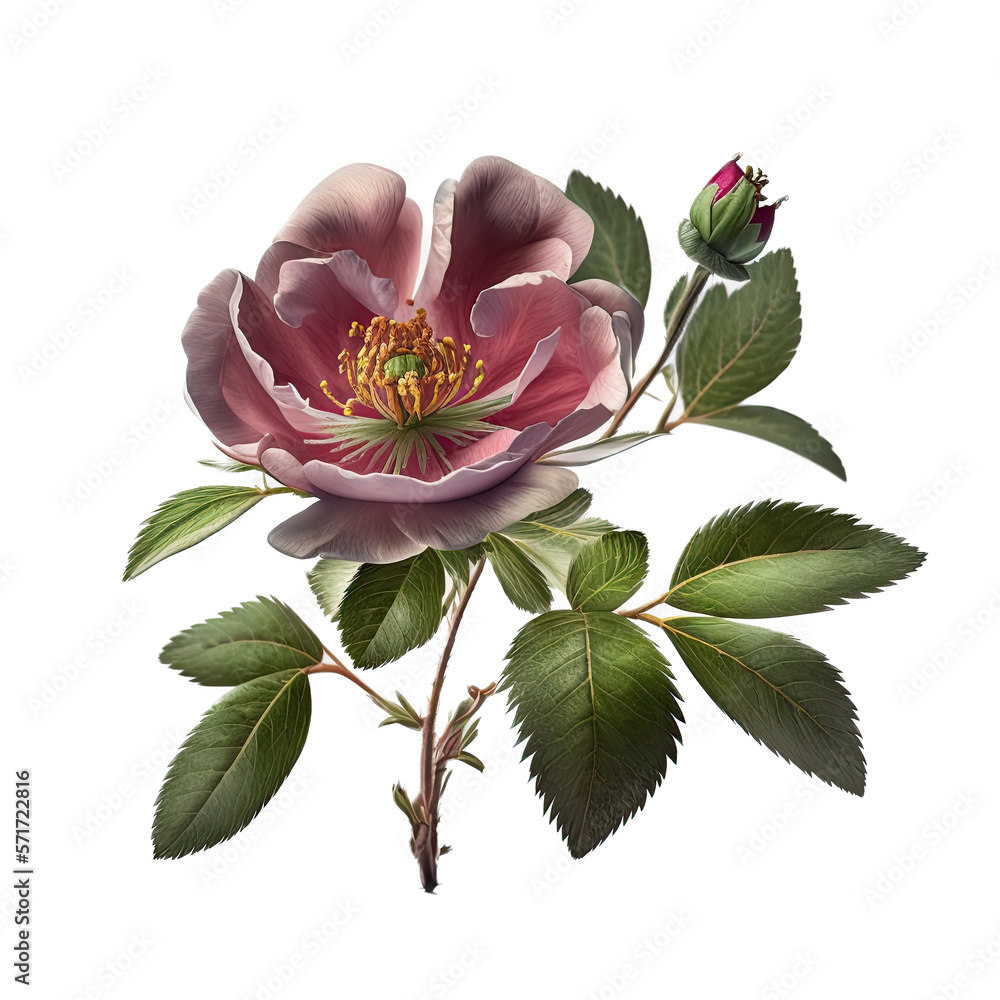 red, orange, white, colorful blooming wild rose High-Resolution Digital ...