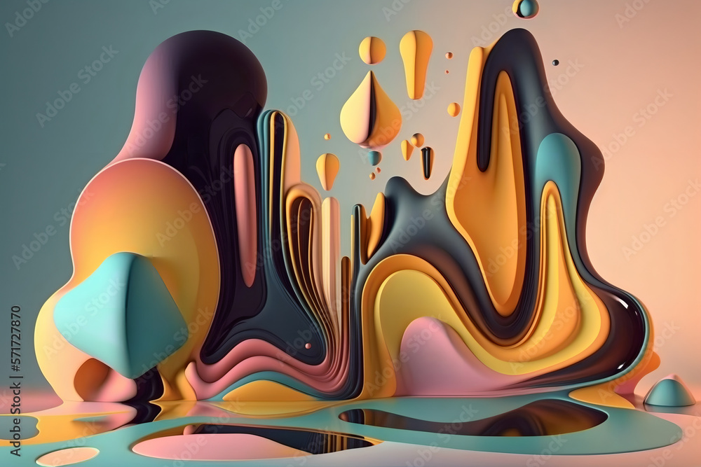 Stockillustratie Seamless loop animation of colorful abstract forms ...