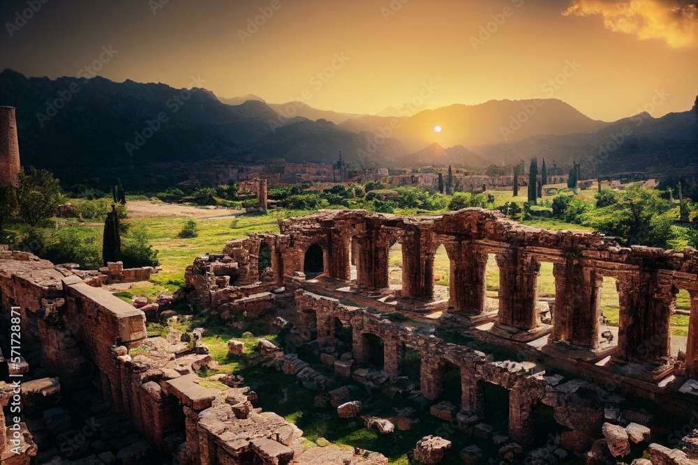 Banner ruins Myra Ancient City in Demre to Antalya, archaeology ...