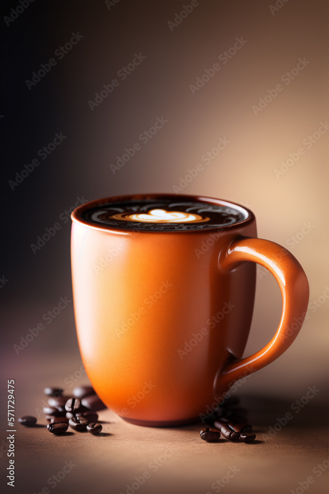 Cup Of Coffee With Coffee Beans, Made By AI, Artificial Intelligence ...