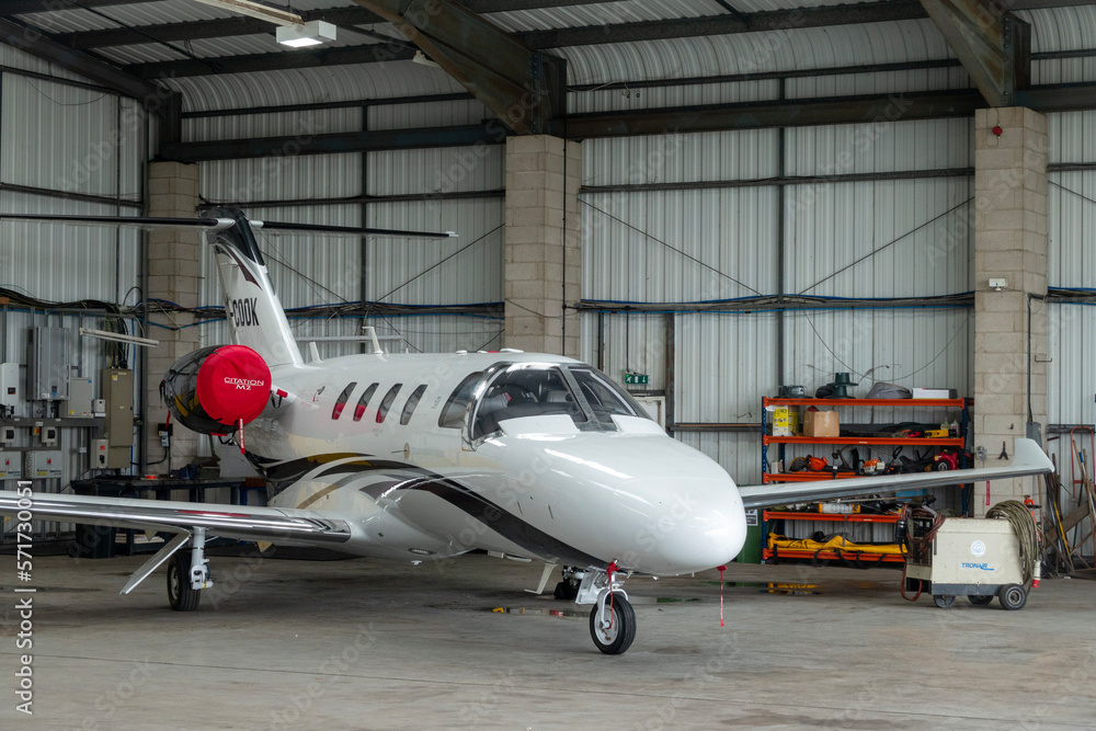 Retford,Notts,UK - 14_02_2023 - A Citation M2 jet aircraft in the ...