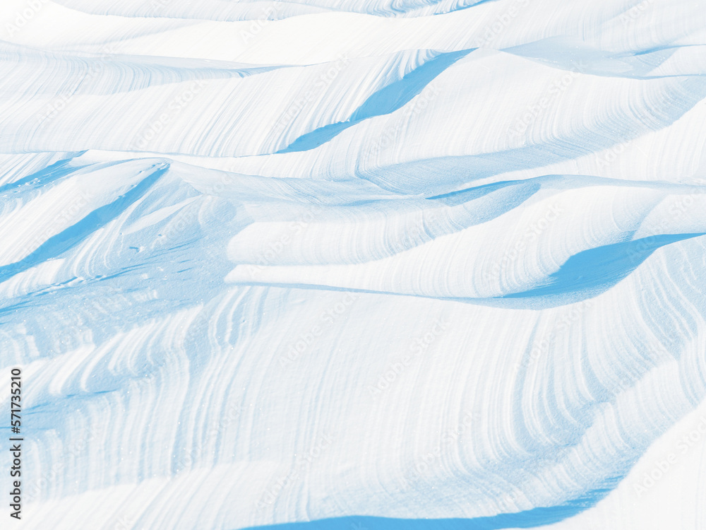 Zdjęcie Stock: Snow texture. Wind sculpted patterns on snow surface ...