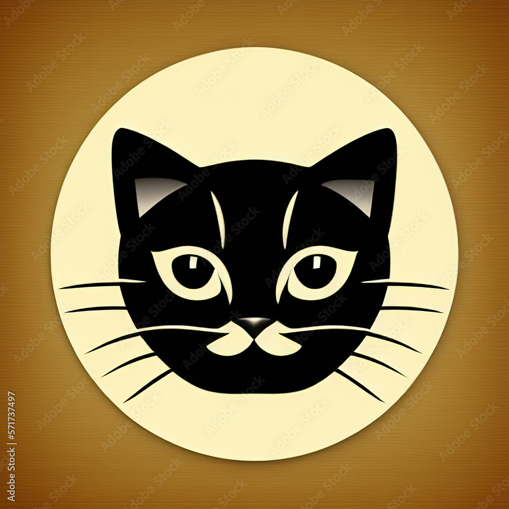 Cat logo art, Generative AI Stock Illustration | Adobe Stock